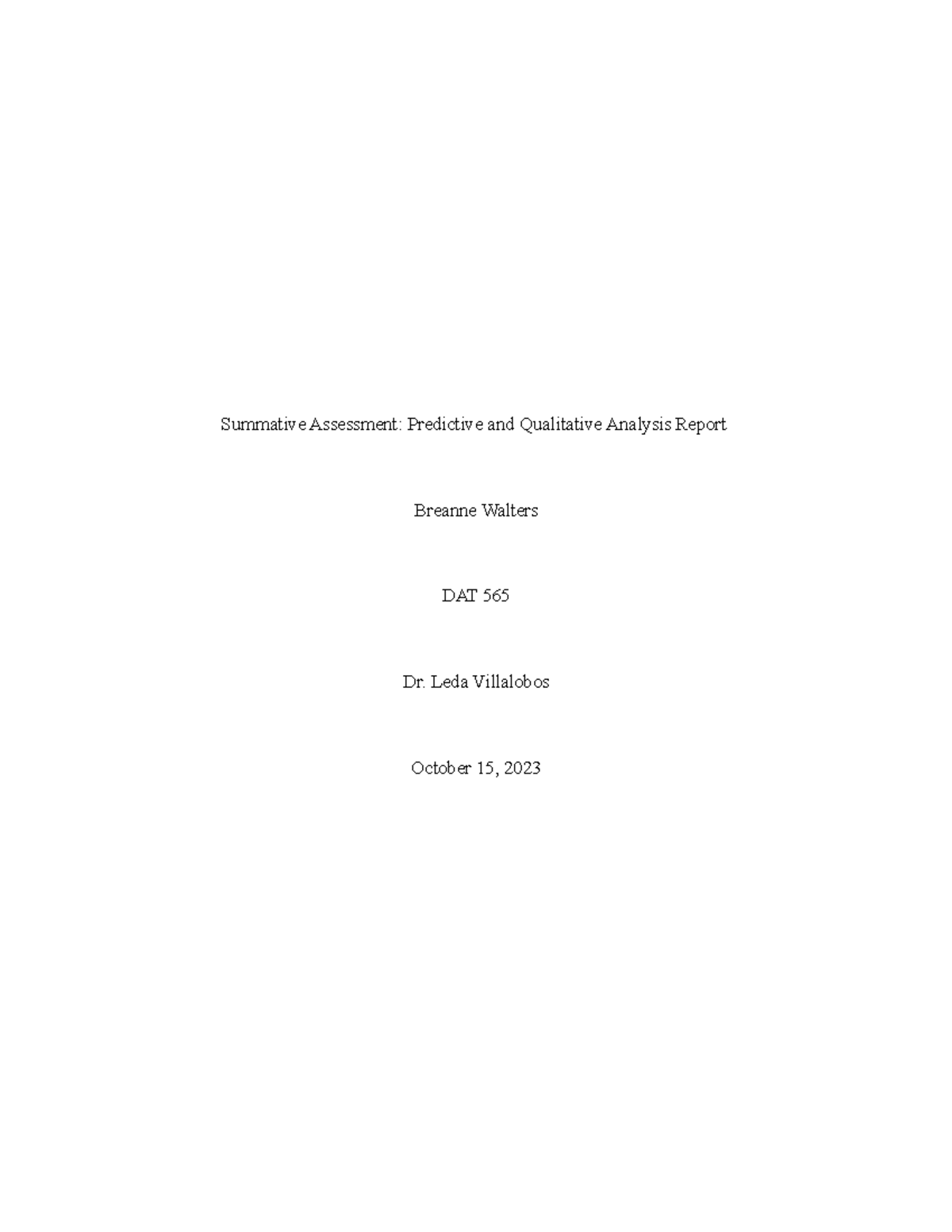 Predictive Analysis Report on Loyalty Card Program - DAT 565 - Studocu