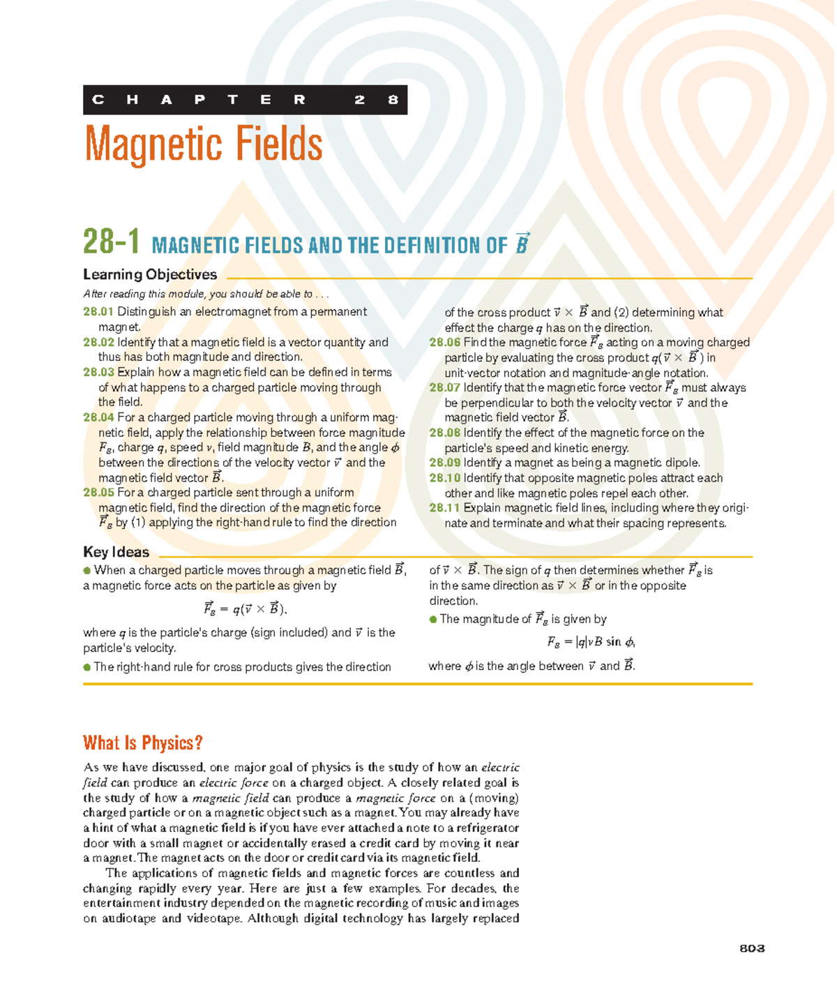 C H A P T E R 2 8 Magnetic Fields: Understanding B and Its Applications - Studocu
