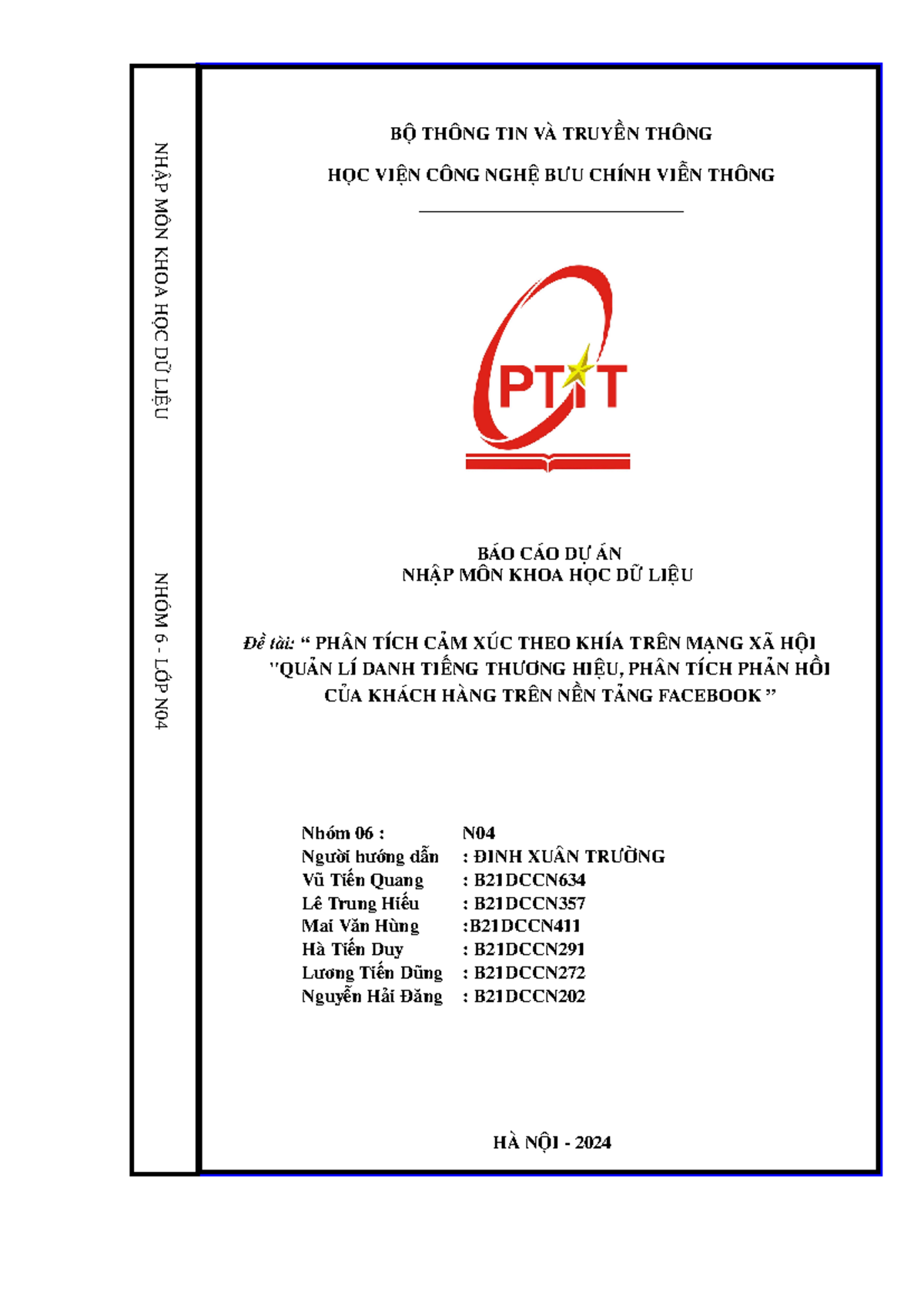 Intro DS Project Report Template Copy - NHẬP MÔN KHOA HỌC DỮ LIỆU NHÓM ...