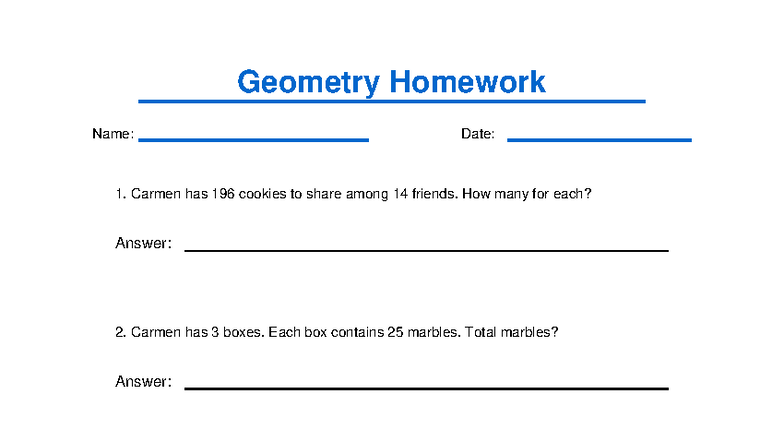 Geometry Homework 5: Problem Set and Answer Key - Studocu