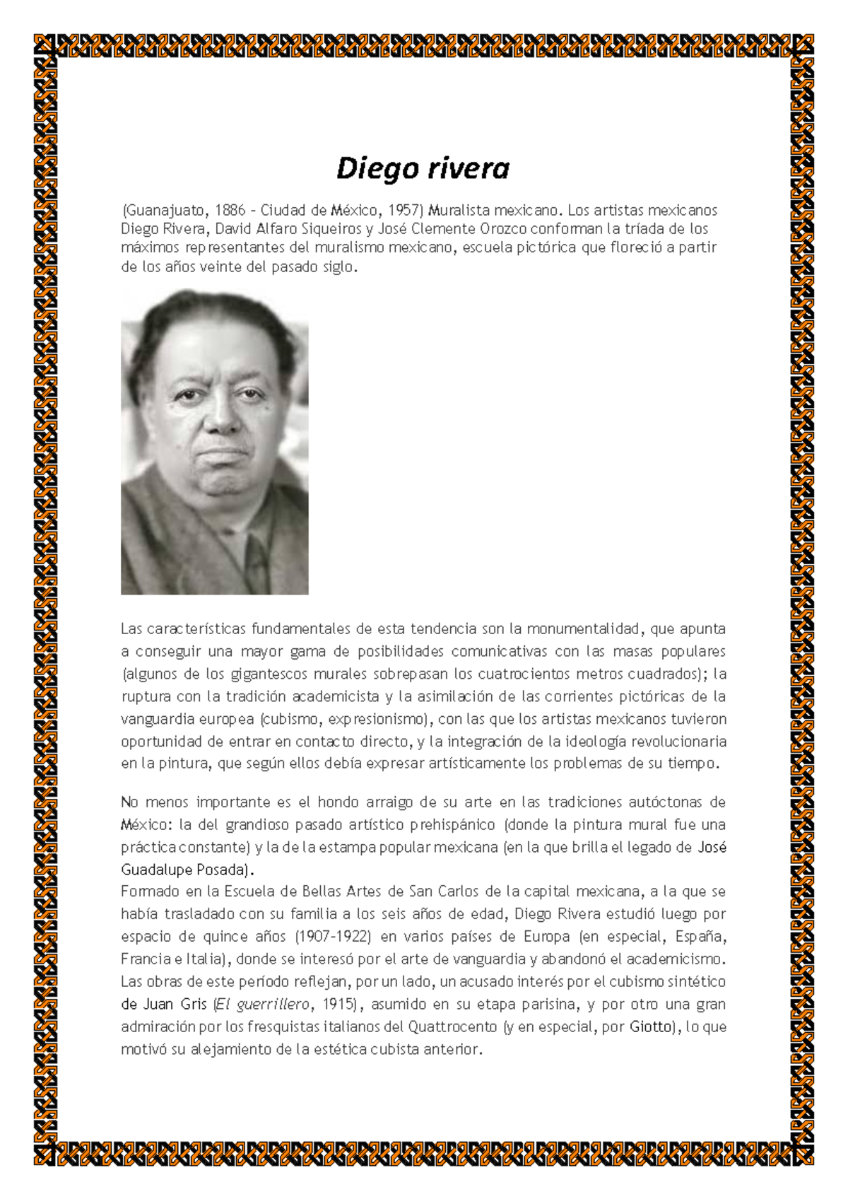 Biografia de diego rivera - Diego rivera (Guanajuato, 1886 - Ciudad de ...