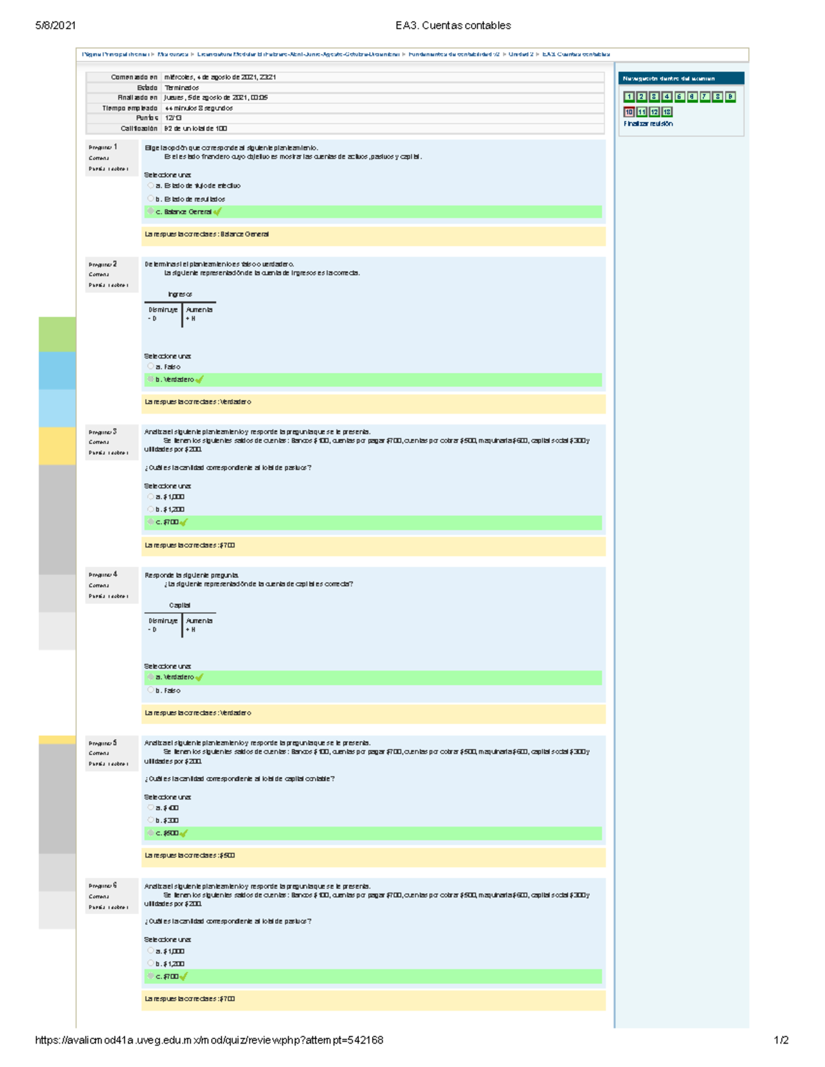 EA3. Cuentas contables intento 2 - 5/8/2021 EA3. Cuentas contables ...