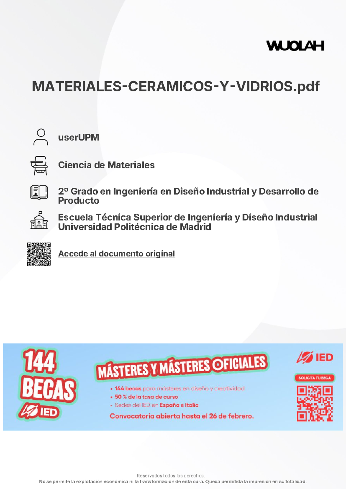 Materiales Cerámicos y Vidrios - UPM 2º Grado en Ingeniería - Studocu
