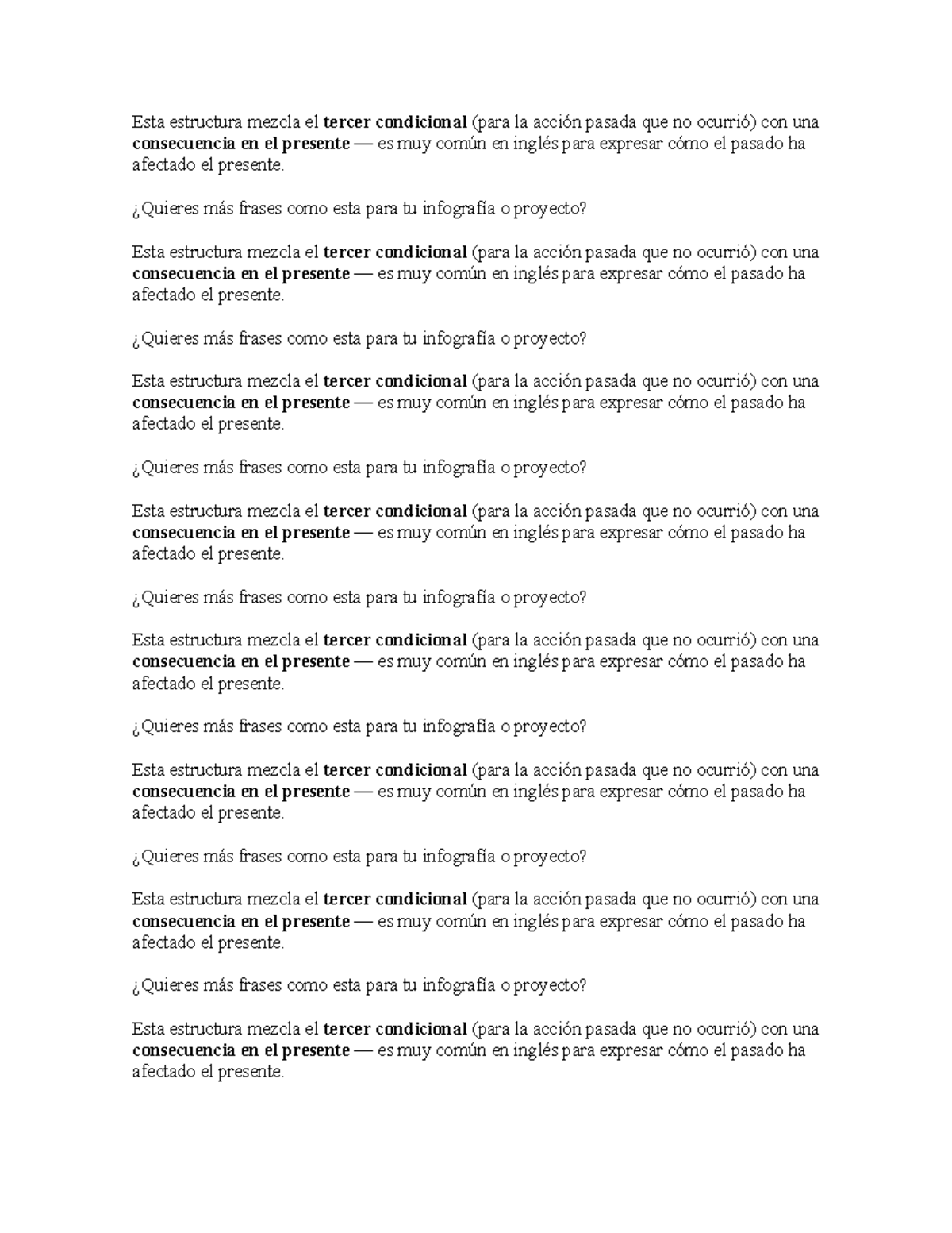 Frases del Tercer Condicional en Inglés para Proyectos y Infografías ...