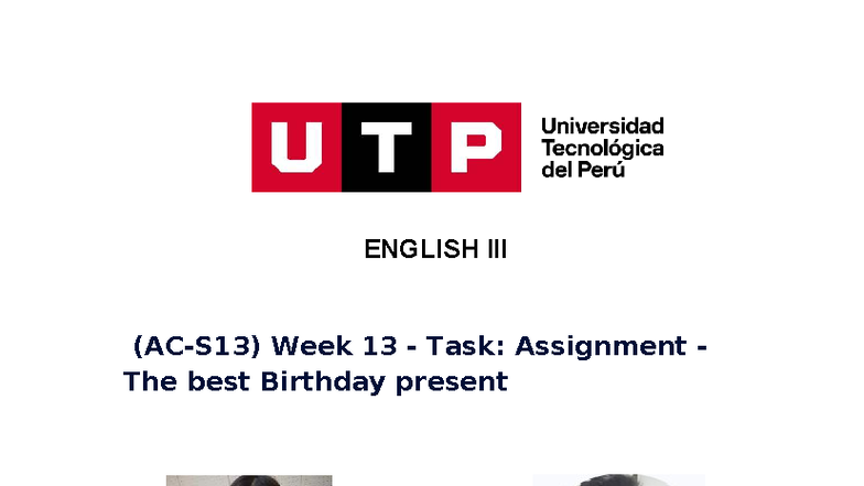 ENGLISH III (AC-S13) Week 13 Assignment: Best Birthday Present - Studocu