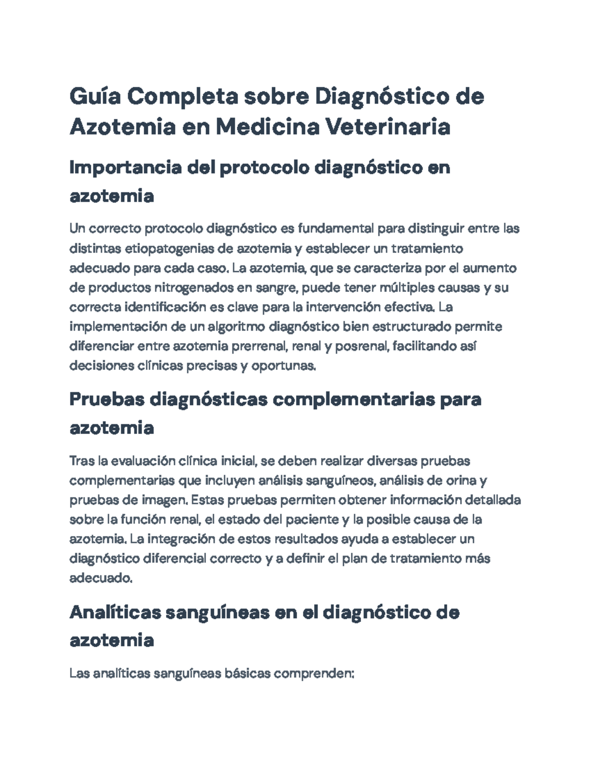 Guía Completa sobre Diagnóstico y Manejo de Azotemia en Medicina ...