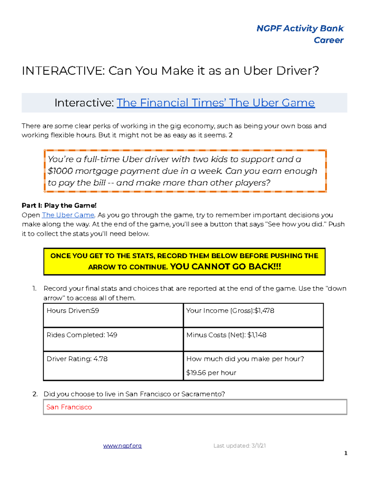 Christopher M- Interactive Can You Make it as an Uber Driver - NGPF ...