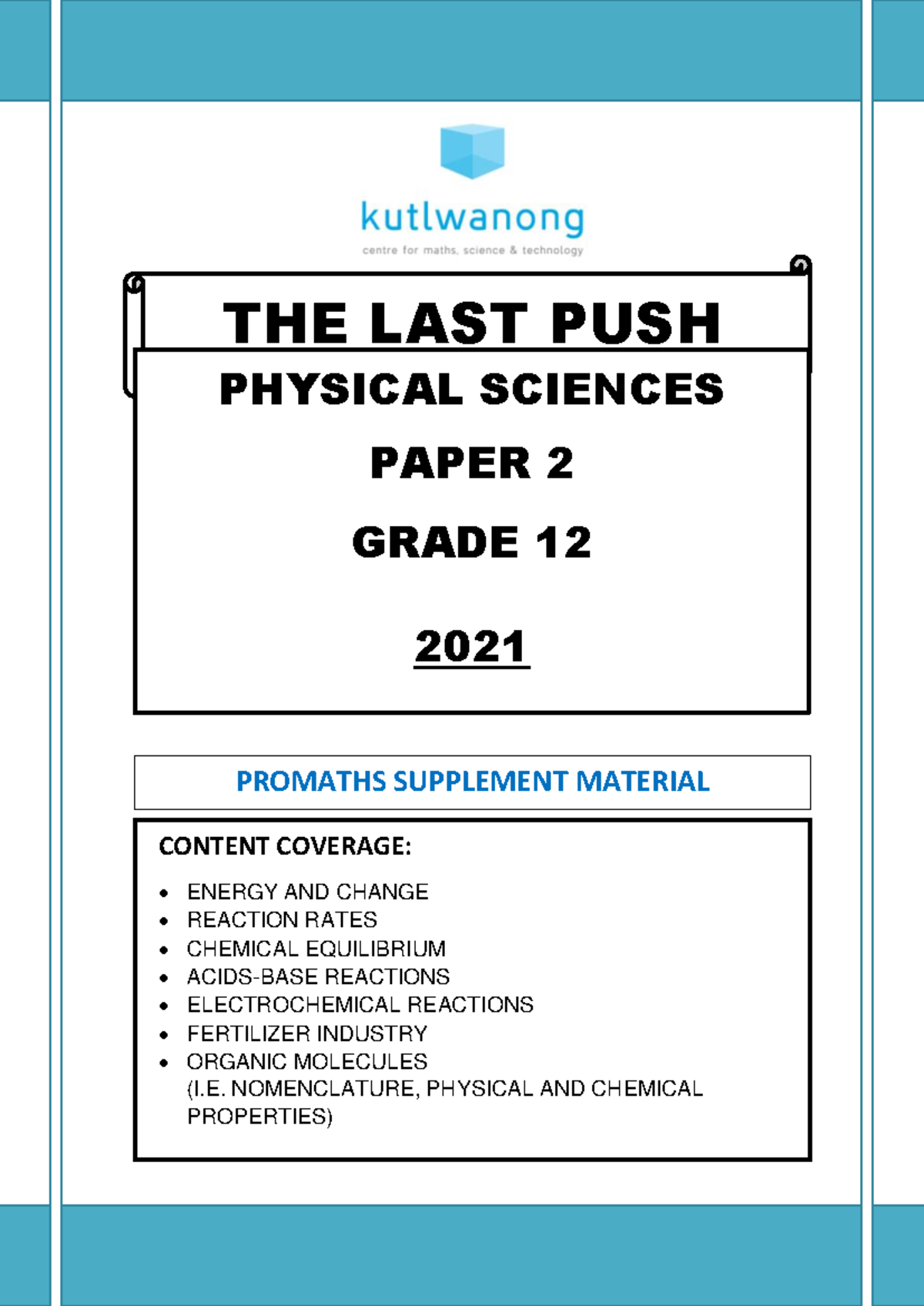PS 2 LAST PUSH: Essential Study Guide for Physical Science Paper 2 ...