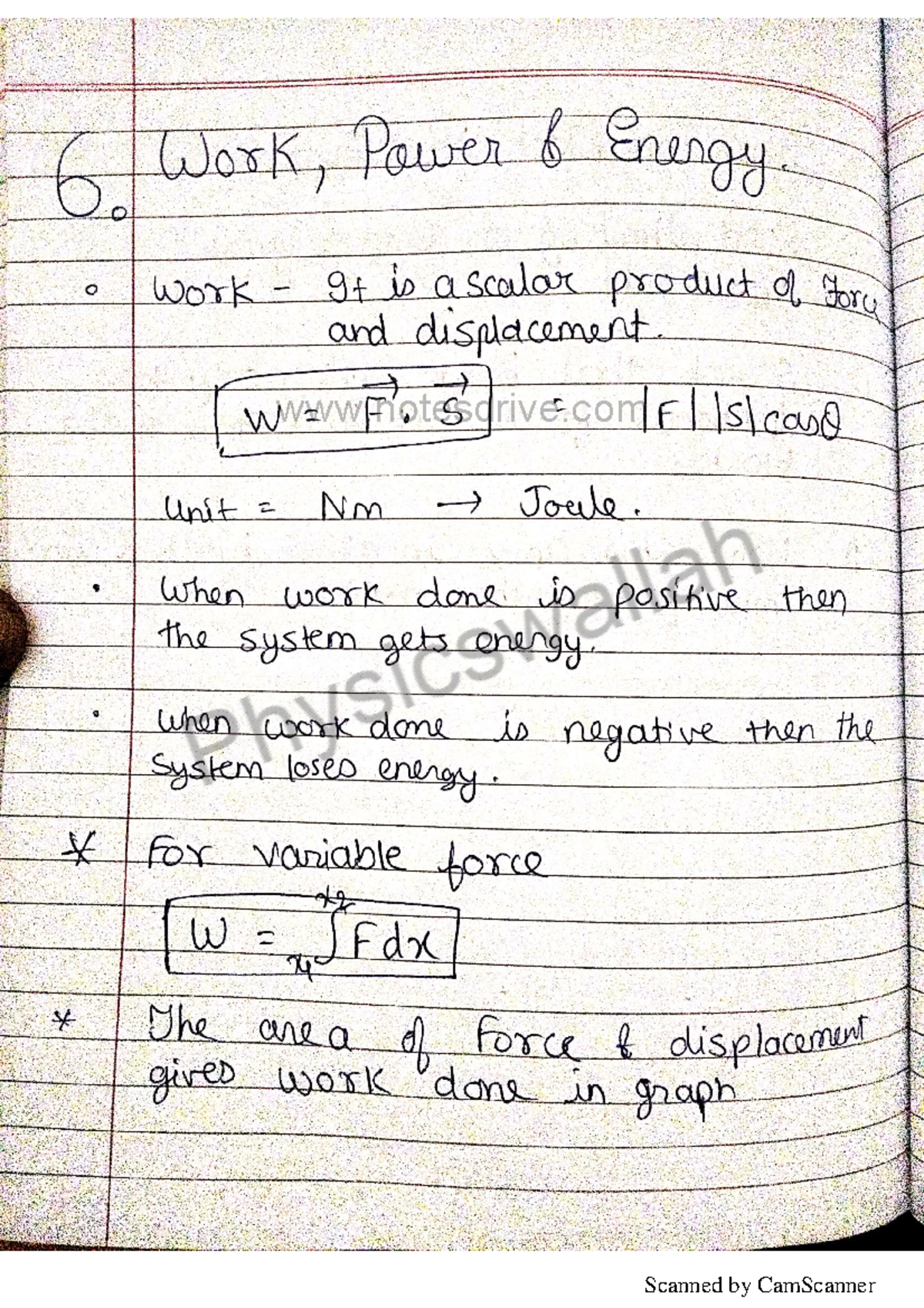 Ch6 Work, Energy, and Power - OS+ Final Exam Notes - Studocu