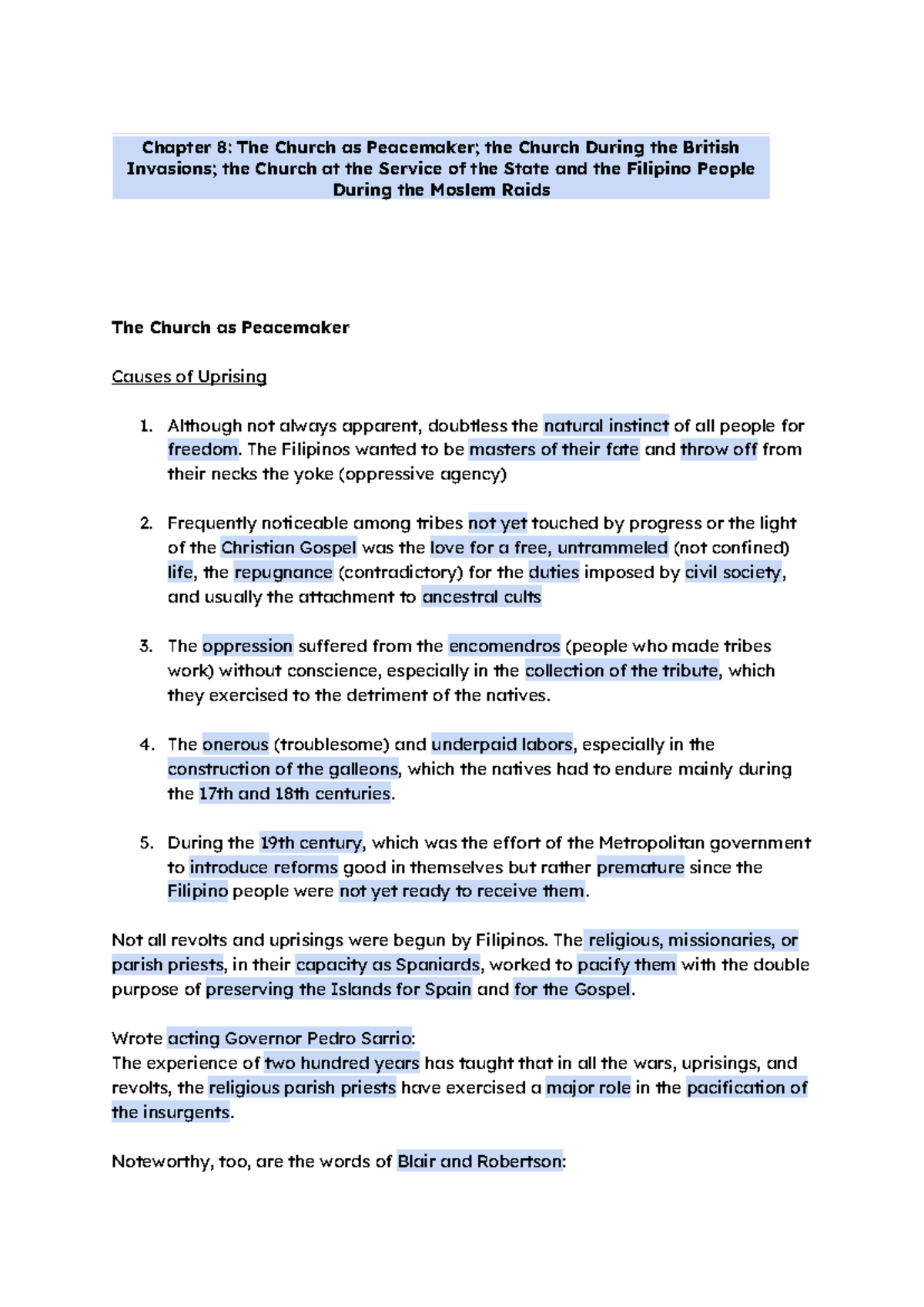 Chapter 8-2 - Reviewer - Chapter 8: The Church as Peacemaker; the ...