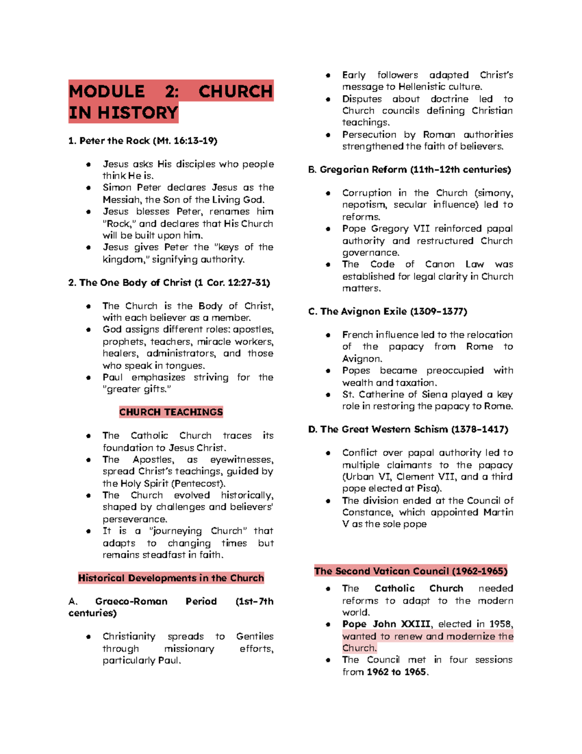 REED20: Church History and Teachings - Key Concepts and Developments ...
