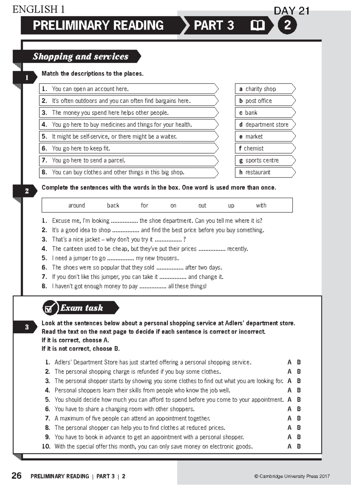 E1 - Day 21 - Reading P3 - Personal Shopping Service Insights - Studocu