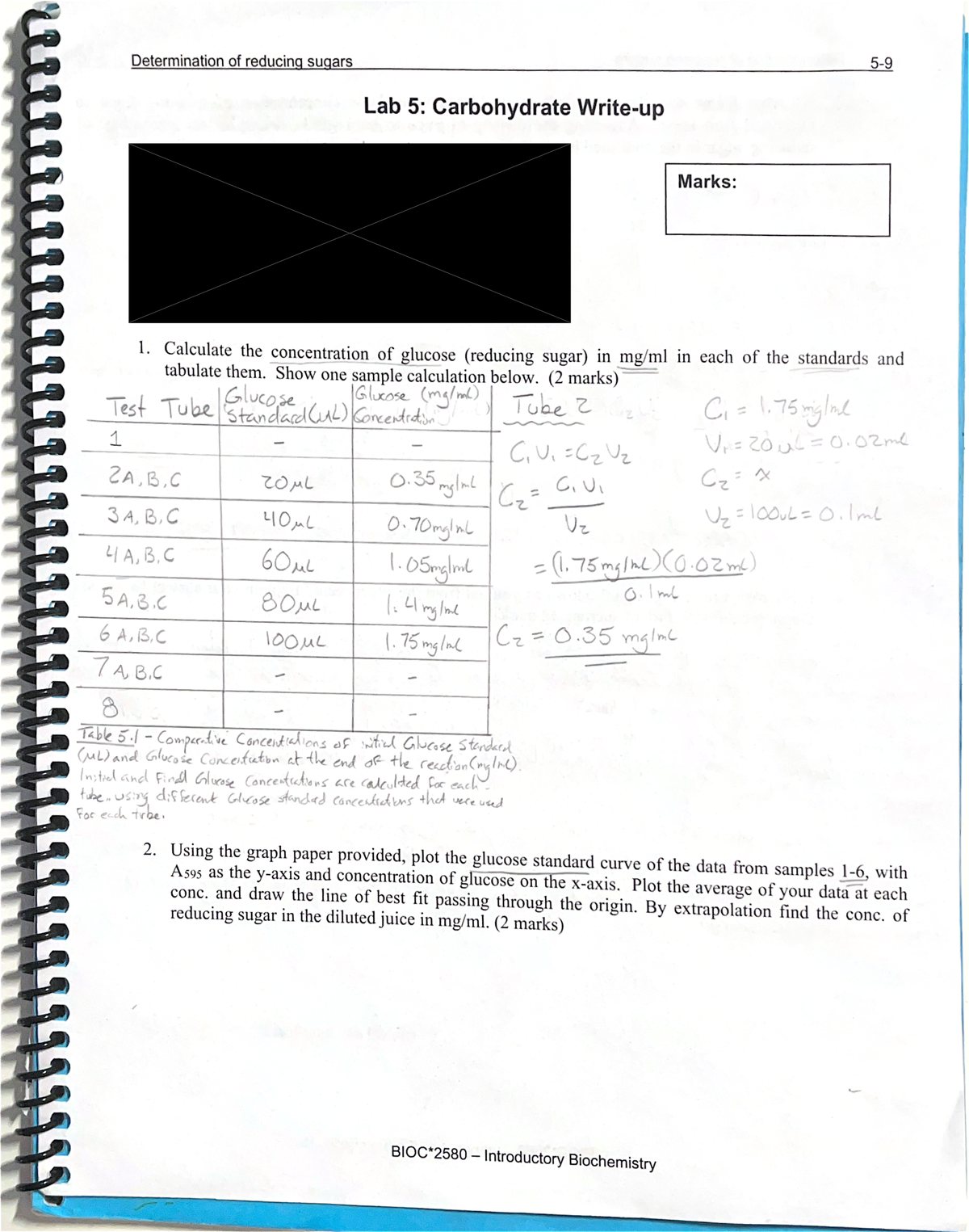 Determination of reducing sugars Lab Report - Calculate the ...
