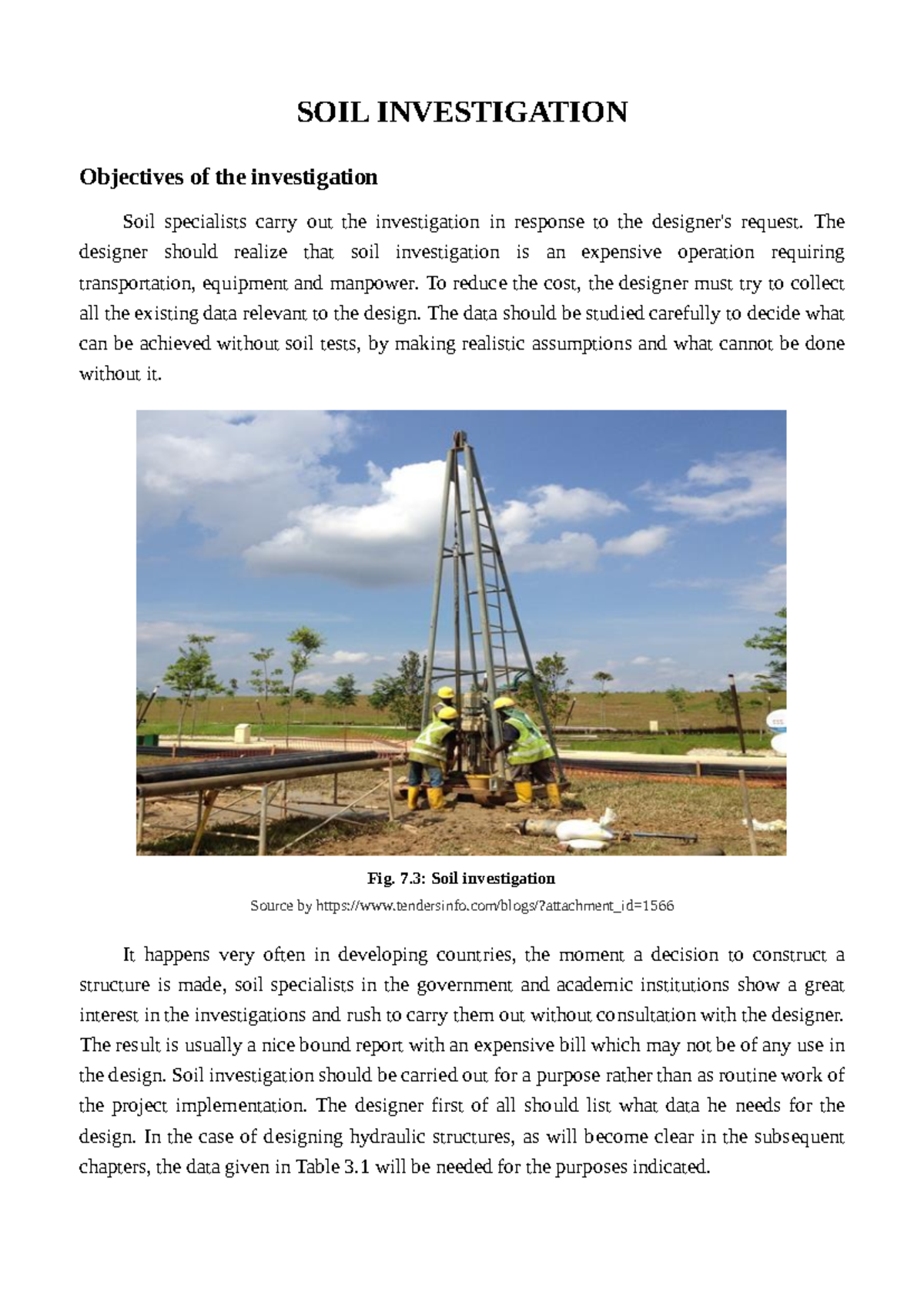 SOIL INVESTIGATION: Key Objectives and Data Requirements for Design ...