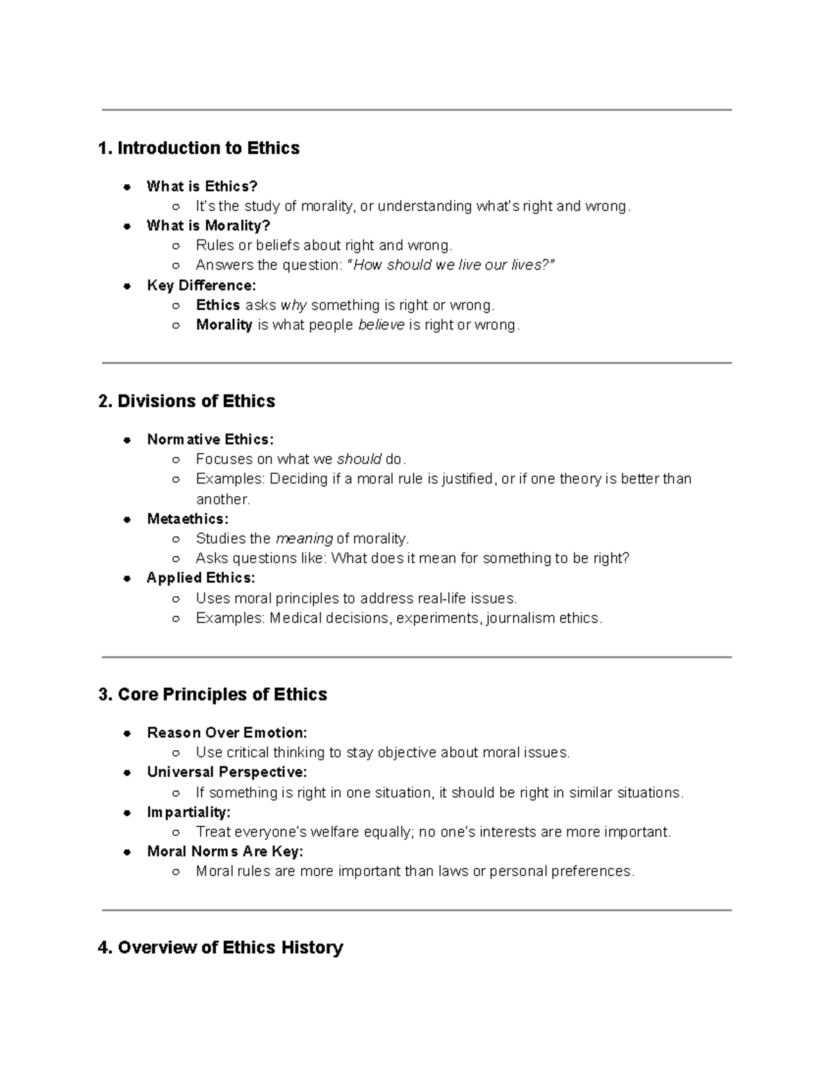Ethics 101: Understanding Morality, Principles, and Theories - Studocu