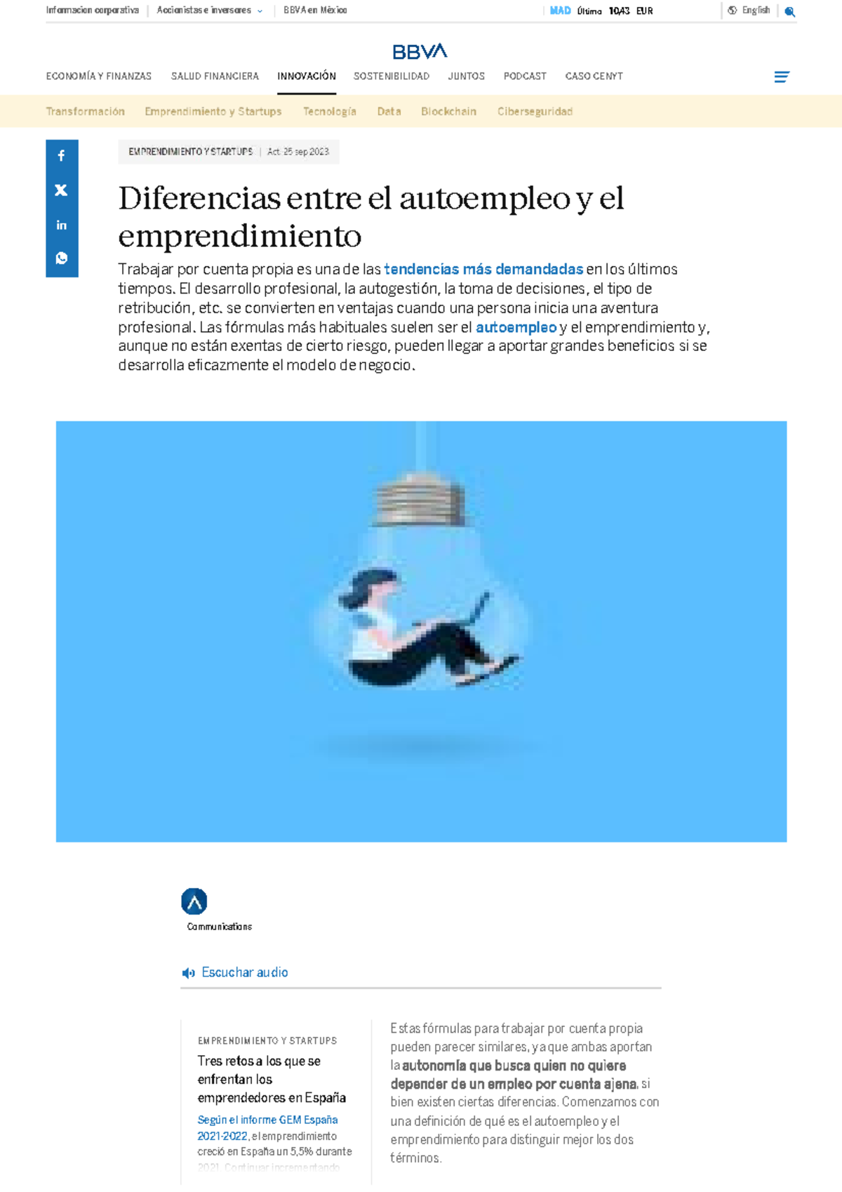 Diferencias entre Autoempleo y Emprendimiento - 5L ME UA14 EW - Studocu