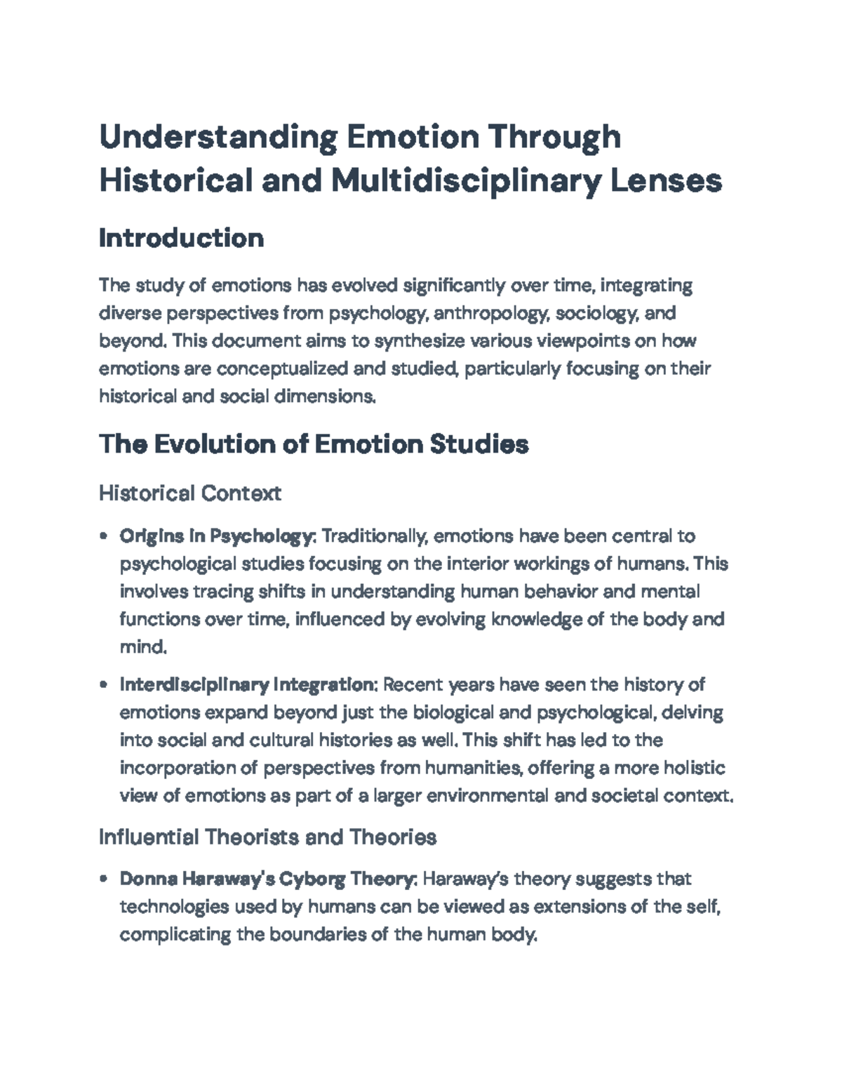 Understanding Emotions: Historical and Multidisciplinary Perspectives ...