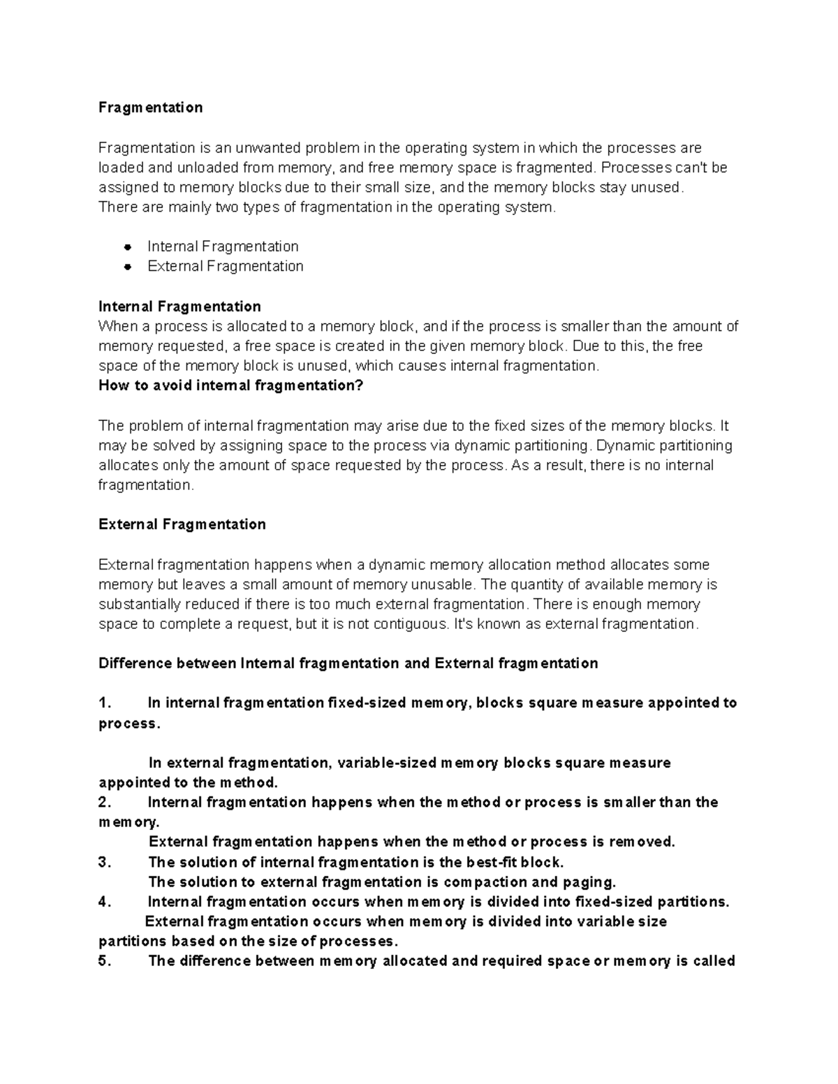 Fragmentation - mahima - Fragmentation Fragmentation is an unwanted ...