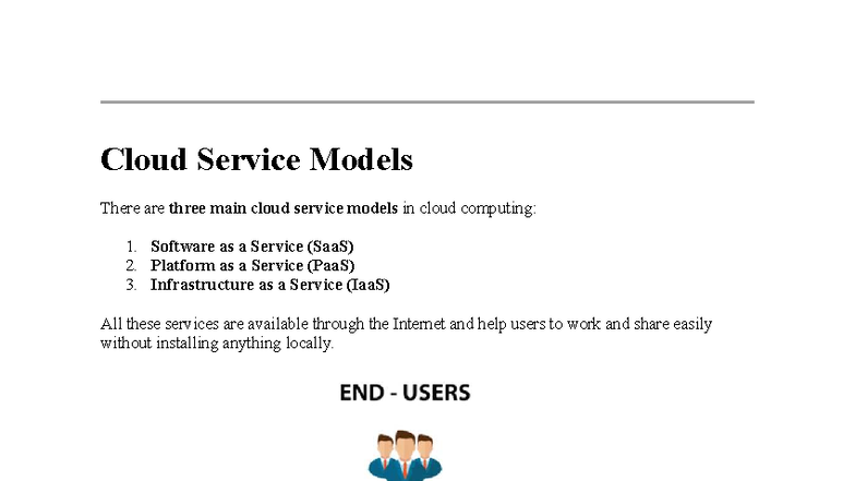 Cloud Service Models: SaaS, PaaS, and IaaS Explained - Studocu