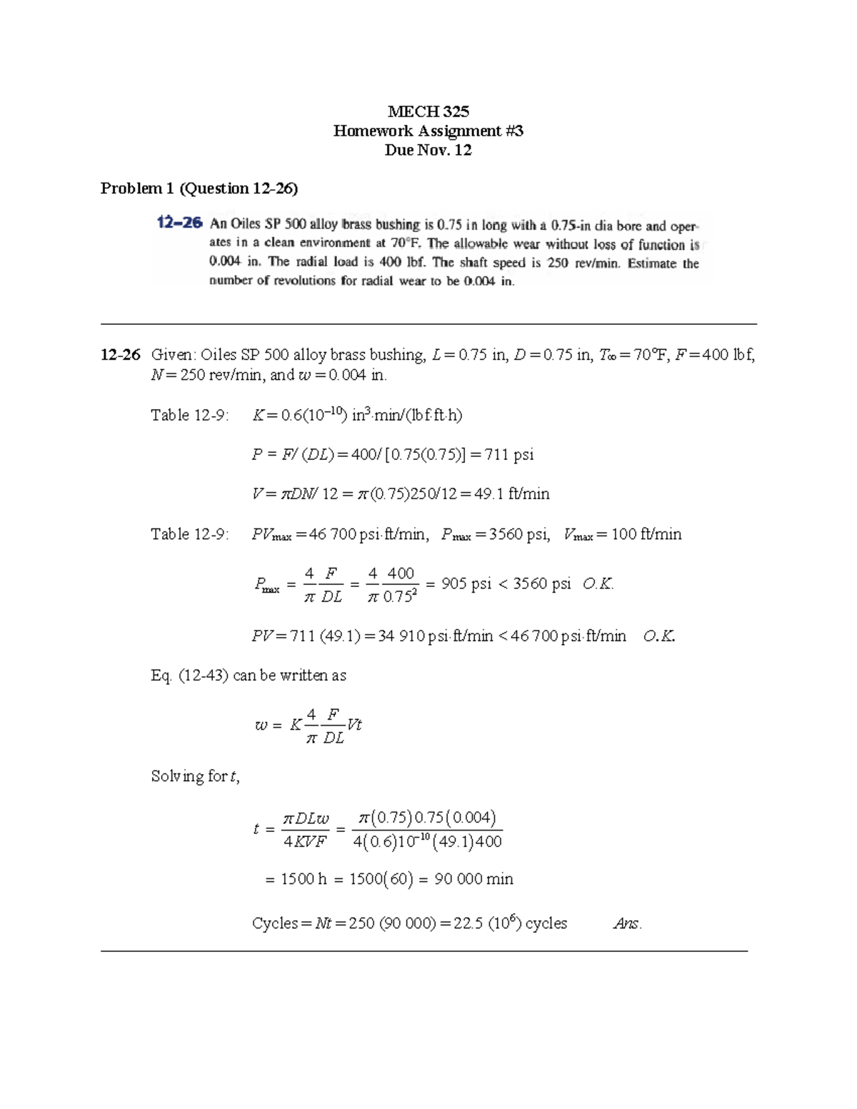 MECH 325 Homework 3 Solutions: Problems 12-26 to 11-35 - Studocu