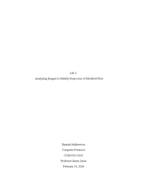 Lab 1 - Report file - Lab 1 - Lab 1: Applying the Daubert Standard to Forensic Evidence Hannah ...