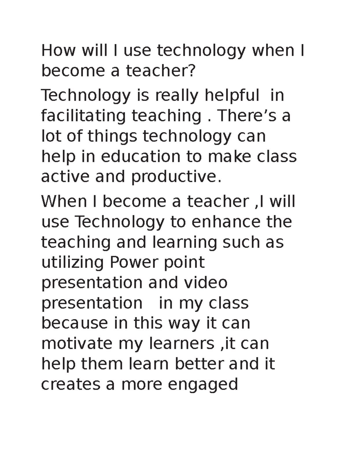 Using Technology in Teaching: Future Educator Perspectives - Studocu