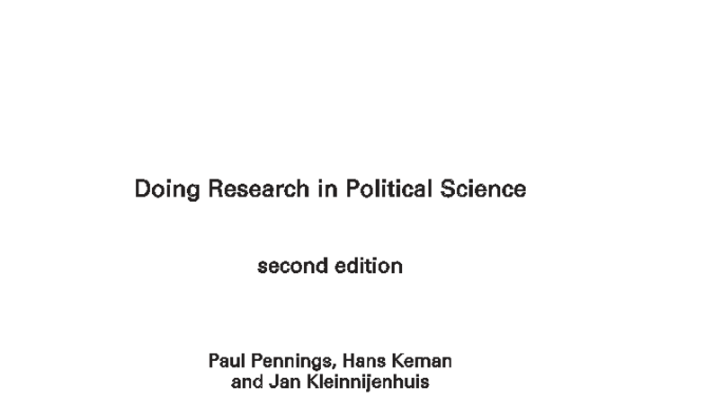 Doing Research in Political Science: Comparative Method Insights - Studocu