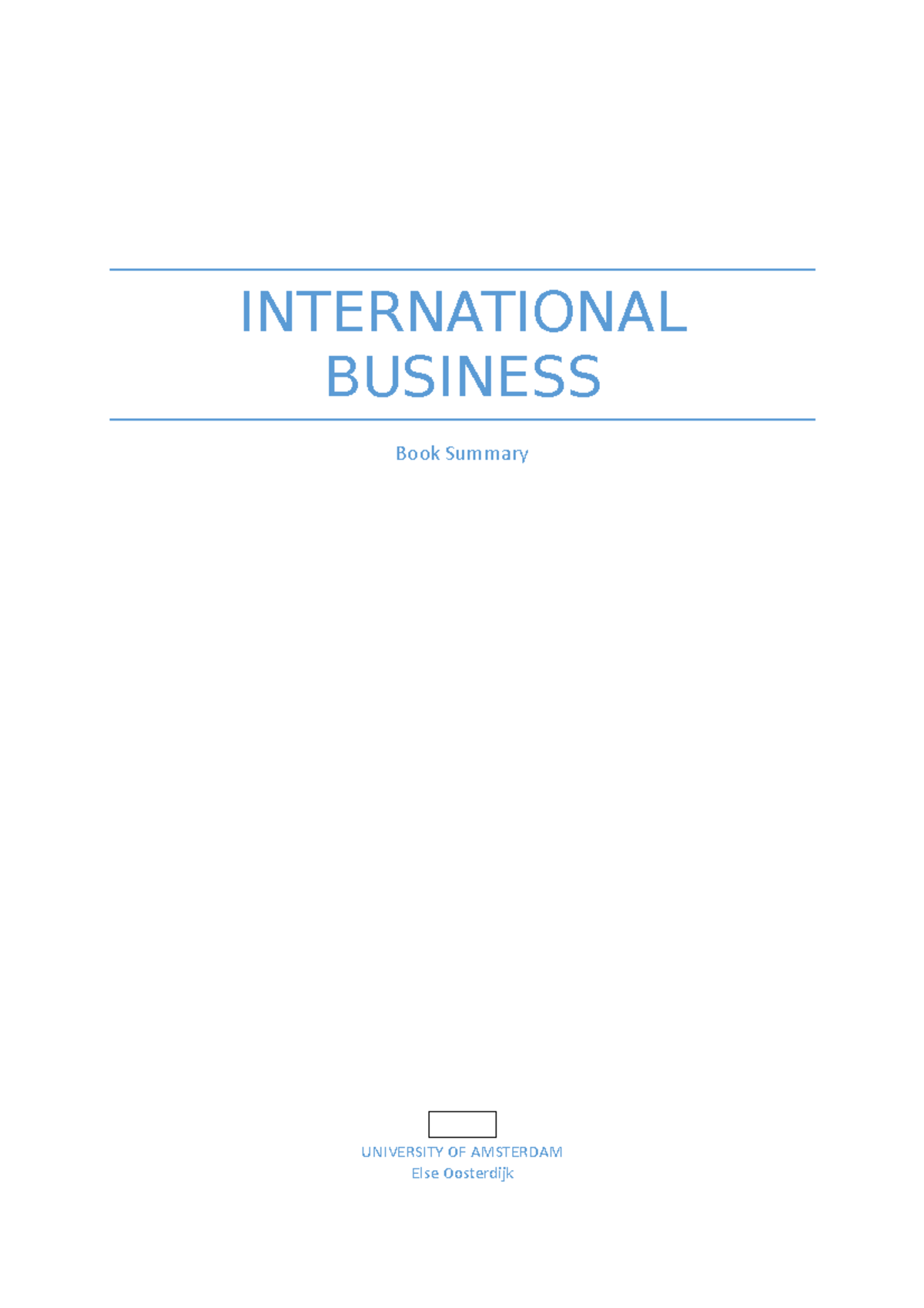 International Business Summary - Key Concepts & Global Insights ...