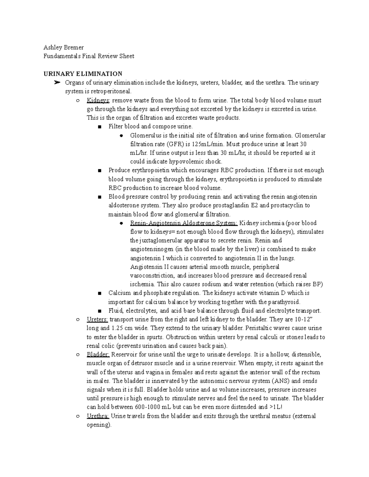 Fundamentals Final Exam Review Sheet - Google Docs - Ashley Bremer ...