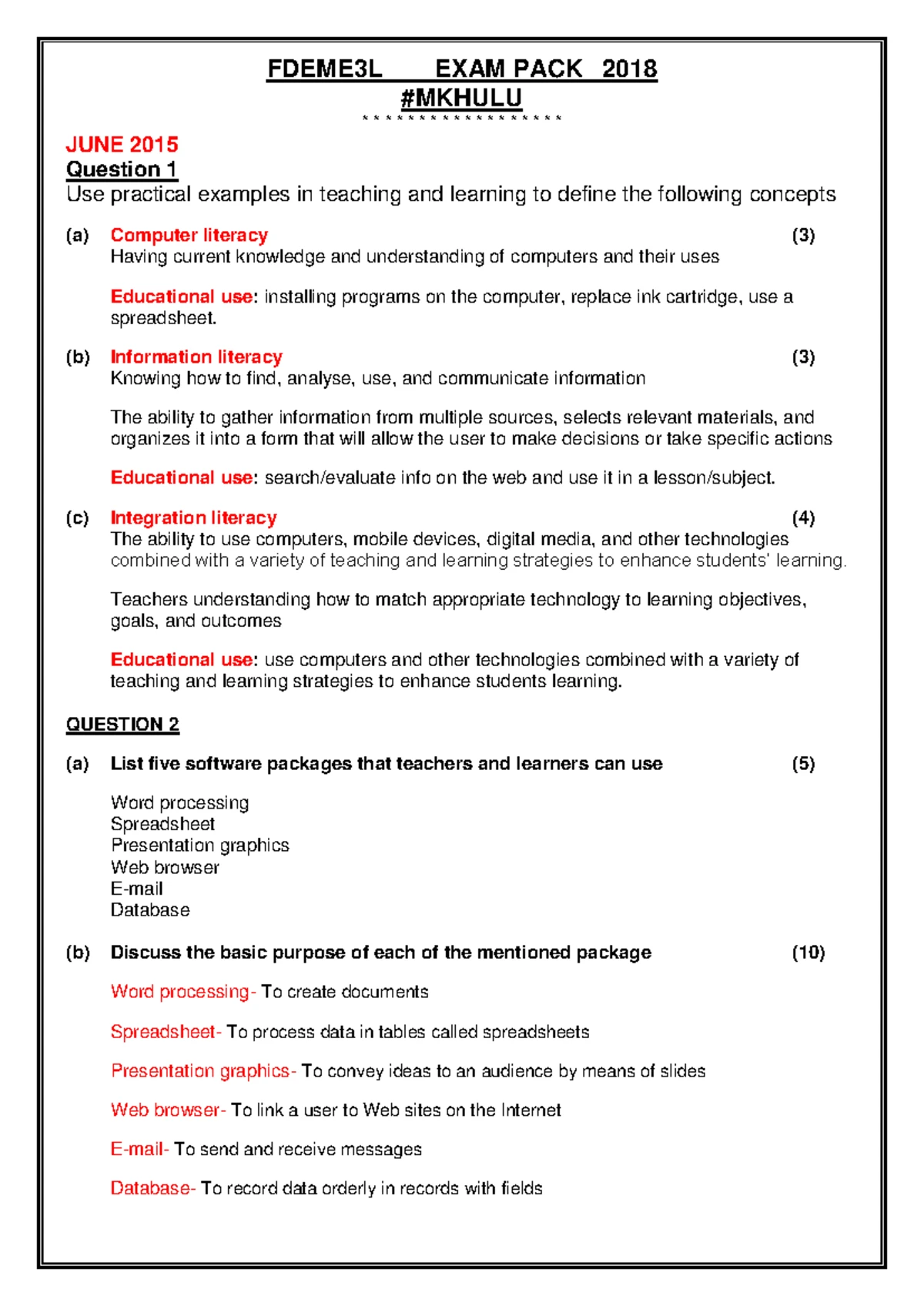 CIC2601 Assesments - Assignment 02: Written To be found on the module site COMPULSORY [100 ...