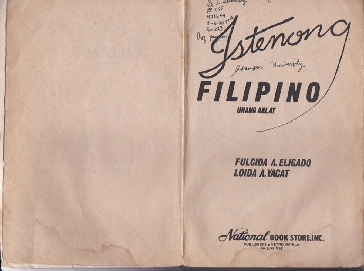 Steno Filipino (Shorthand) - Office System Administration - Studocu