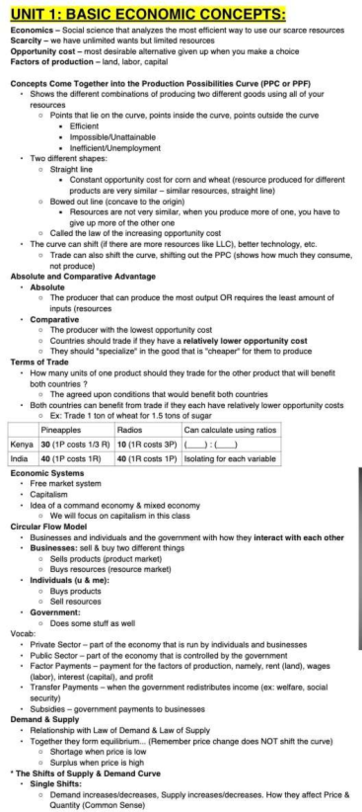 Unit 1: Basic Economic Concepts for MACRO 101 - Studocu