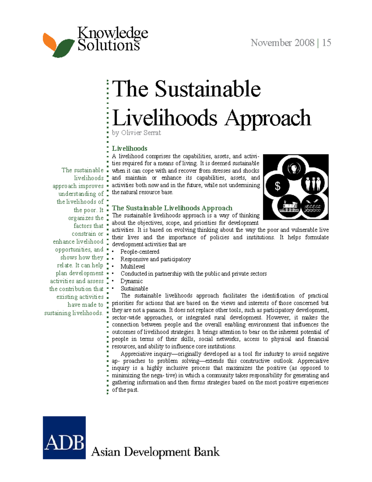 Sustainable-livelihoods-approach - It organizes the factors that ...