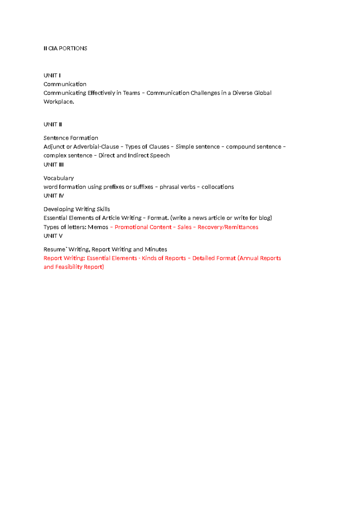 CIA 2 - Effective Communication and Writing Skills Notes - Studocu