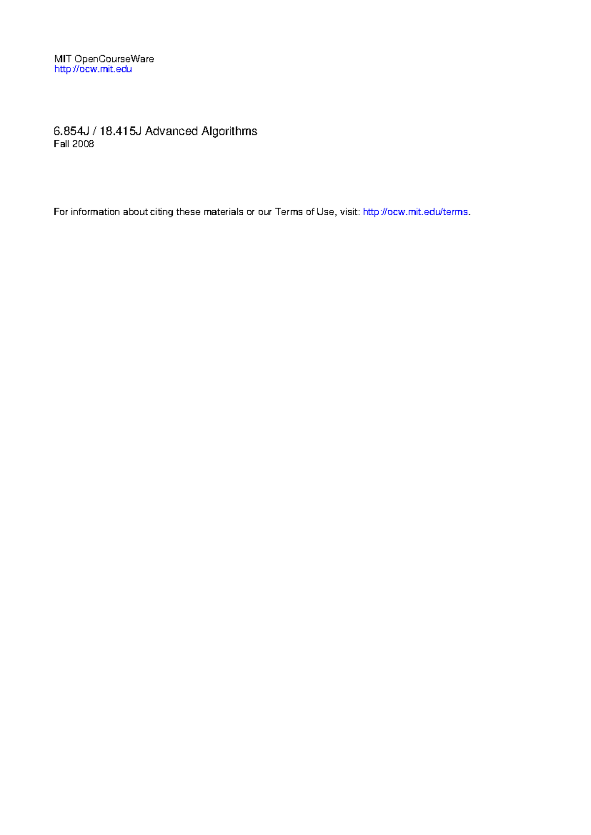 Lec18 - MIT OpenCourseWare ocw.mit 6 / 18 Advanced Algorithms Fall 2008 ...