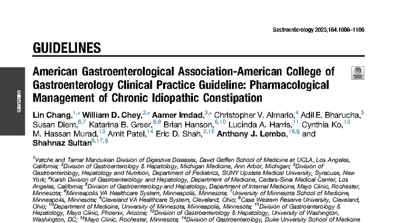 June 2023 CPGs for Pharmacological Management of Chronic Idiopathic ...