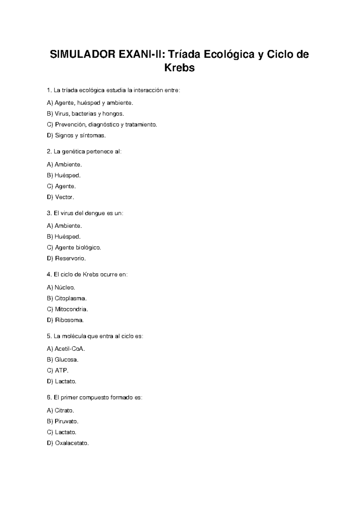 SIMULADOR: Tríada Ecológica y Ciclo de Krebs - Ejercicios y Preguntas ...