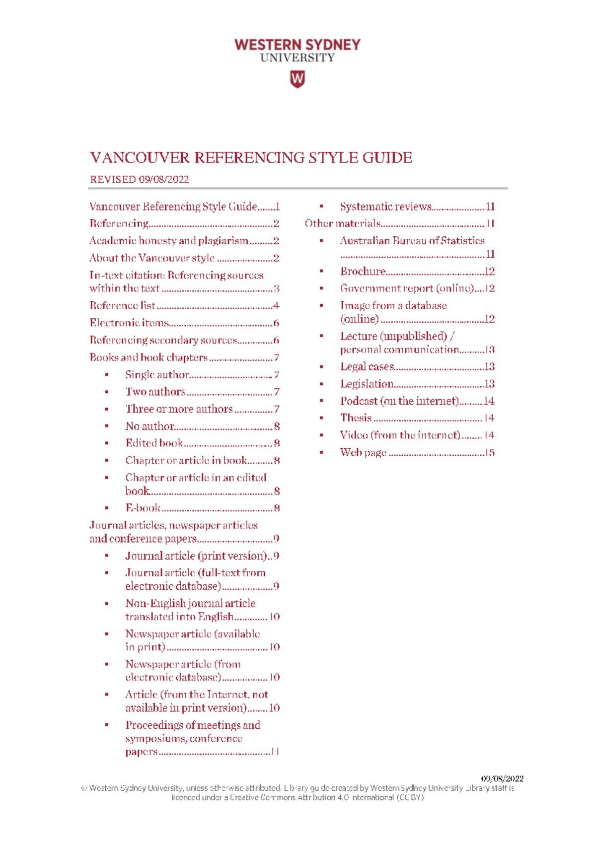 Vancouver Referencing Style Guide: Instructions & Examples - Studocu