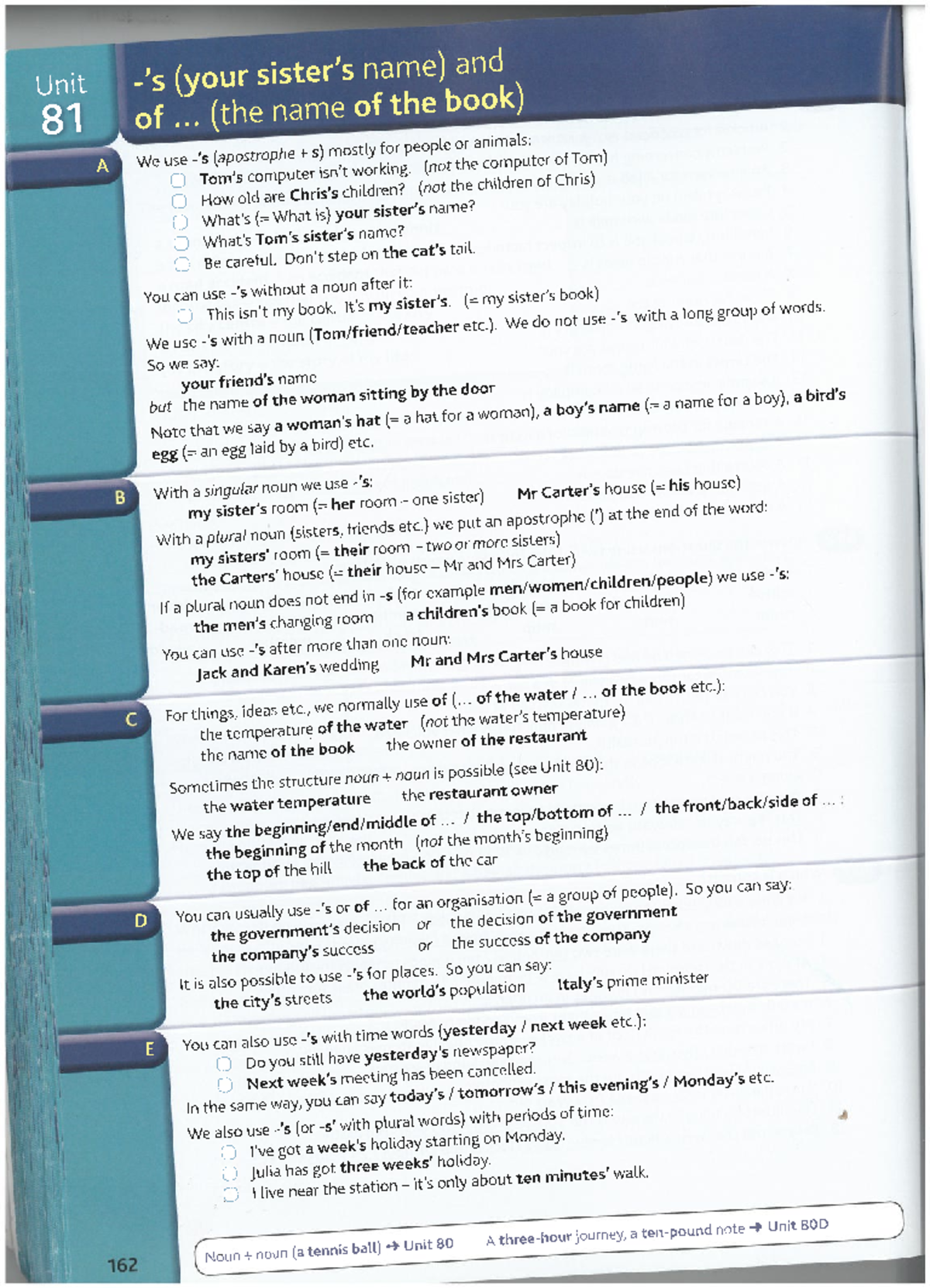 Grammar Unit 81 - Understanding Apostrophes and Noun Usage - Studeersnel