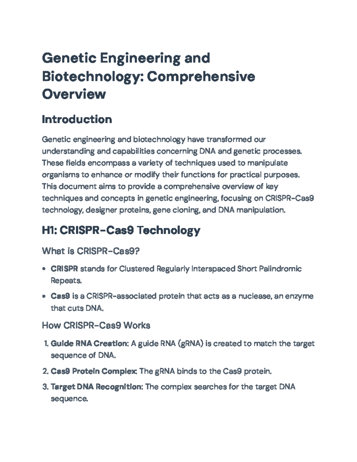 Overview of Genetic Engineering & Biotechnology Techniques (BIO101 ...