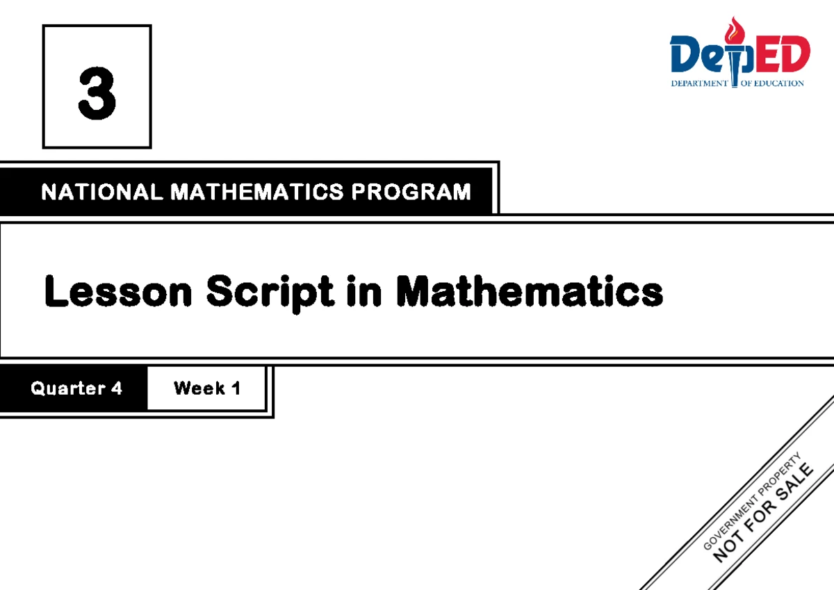 NMP Grade 3 Q4W1D1 - Math Lesson Plan on Division Facts of 2 & 3 - Studocu