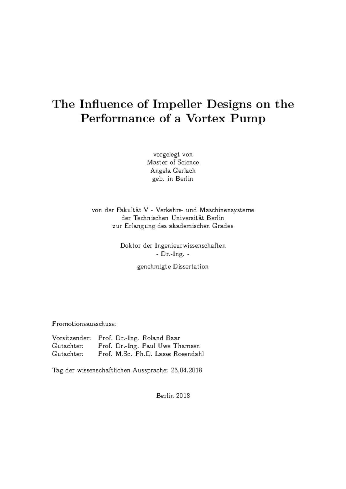 The Impact of Impeller Design on Vortex Pump Efficiency - MSc Thesis ...