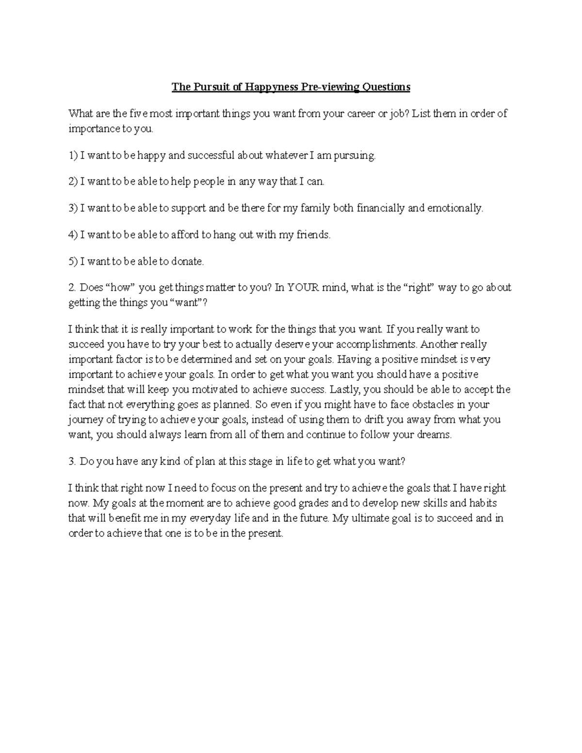 The Pursuit of Happyness (Final Exam) Handout Answers & Insights - Studocu
