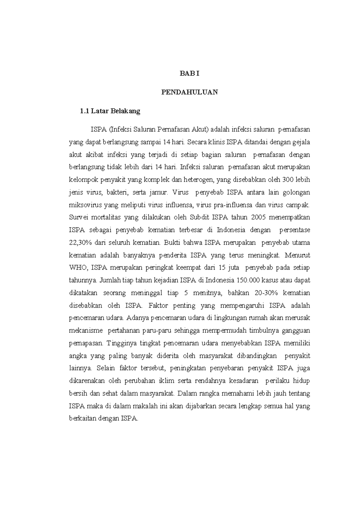 Makalah ISPA: Pemahaman dan Penanganan Infeksi Saluran Pernafasan Akut ...