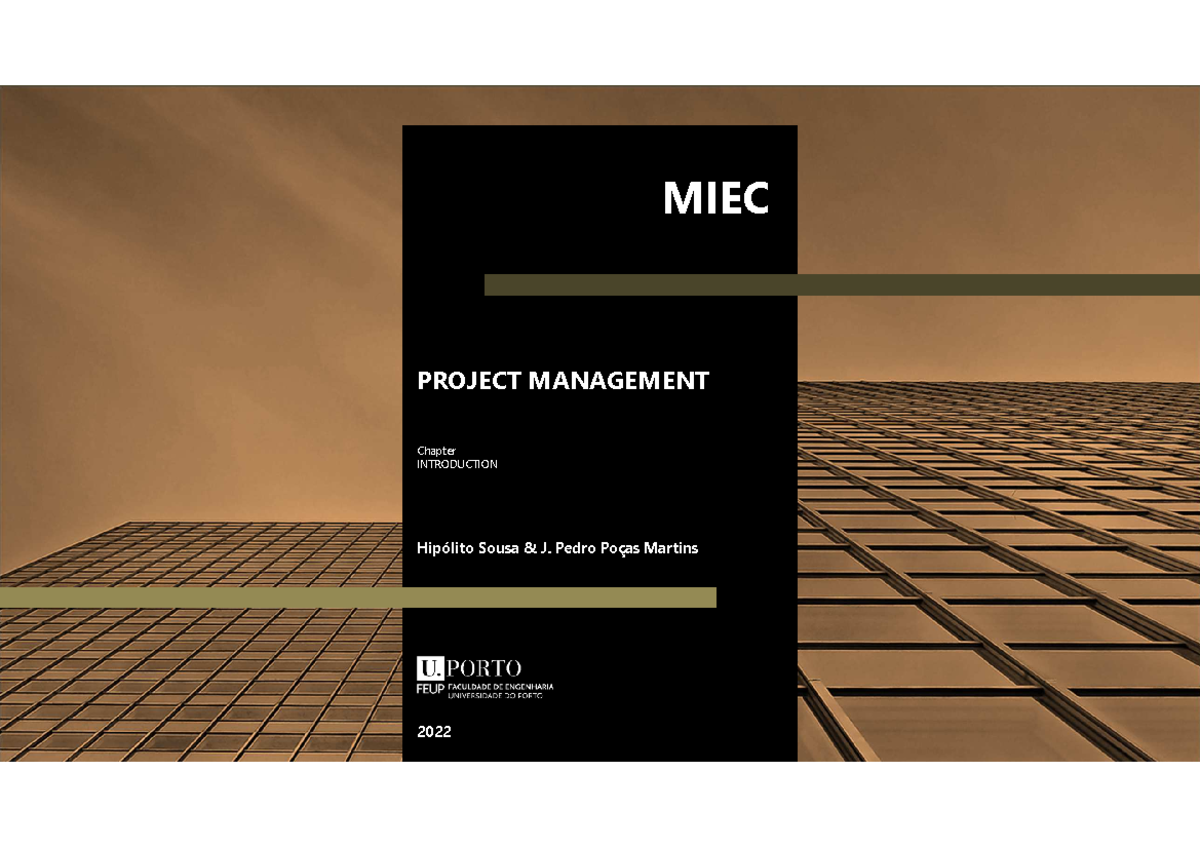 GC- Project Management IN General - MIEC GESTÃO DE PROJETOS PLANEAMENTO ...