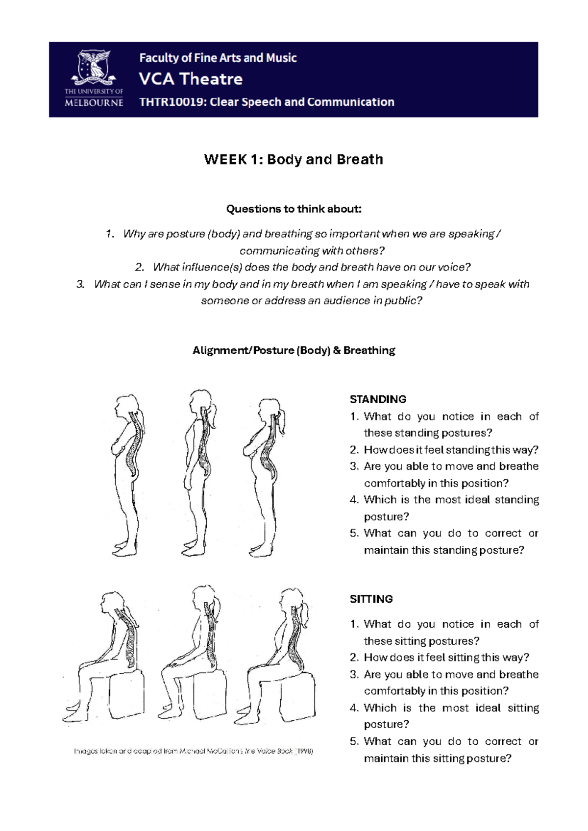 Week 1: Body and Breath - Key Concepts and Exercises - Studocu