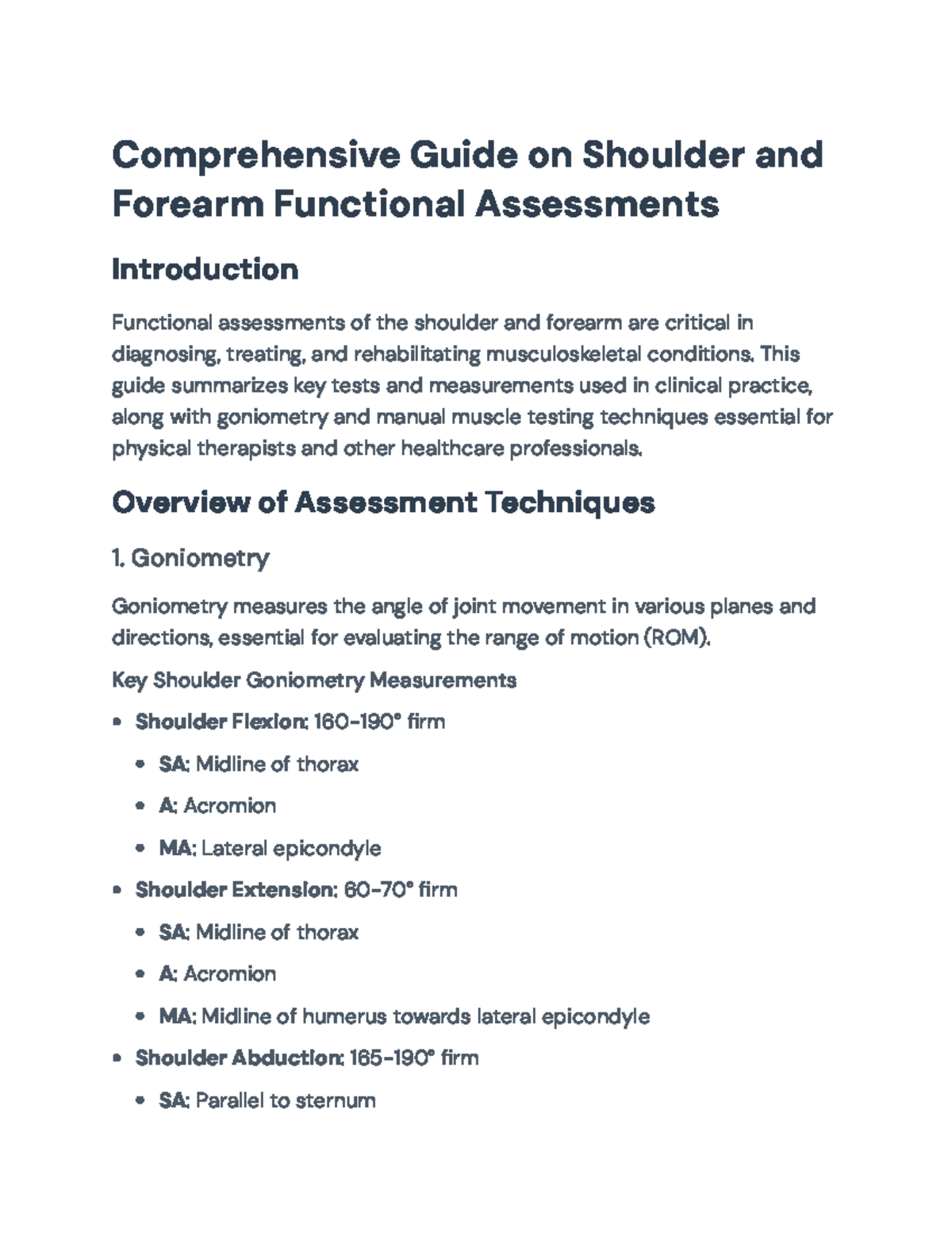 Comprehensive Guide on Functional Assessments for Shoulder & Forearm ...
