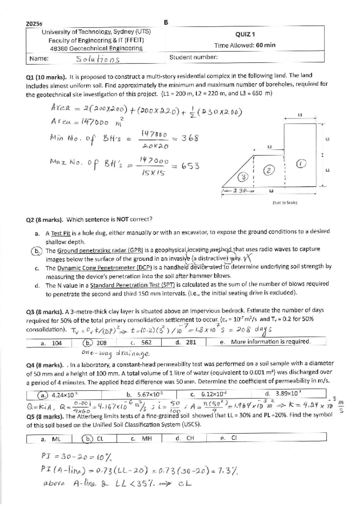 Quiz 1 2025s UTS FFEIT Geotechnical Engineering Solutions - Studocu