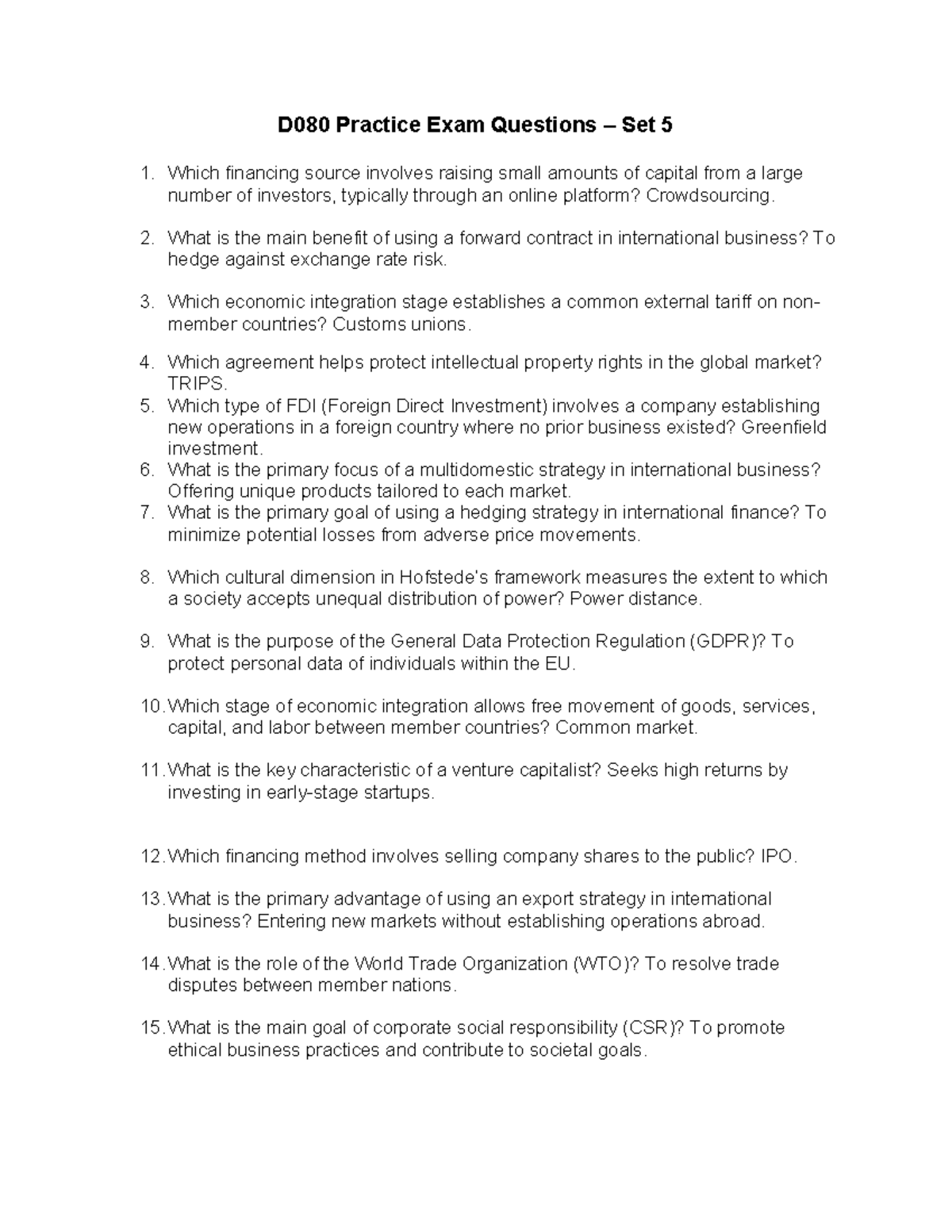 D080 Practice Exam Questions - Set 5 Review Guide - Studocu