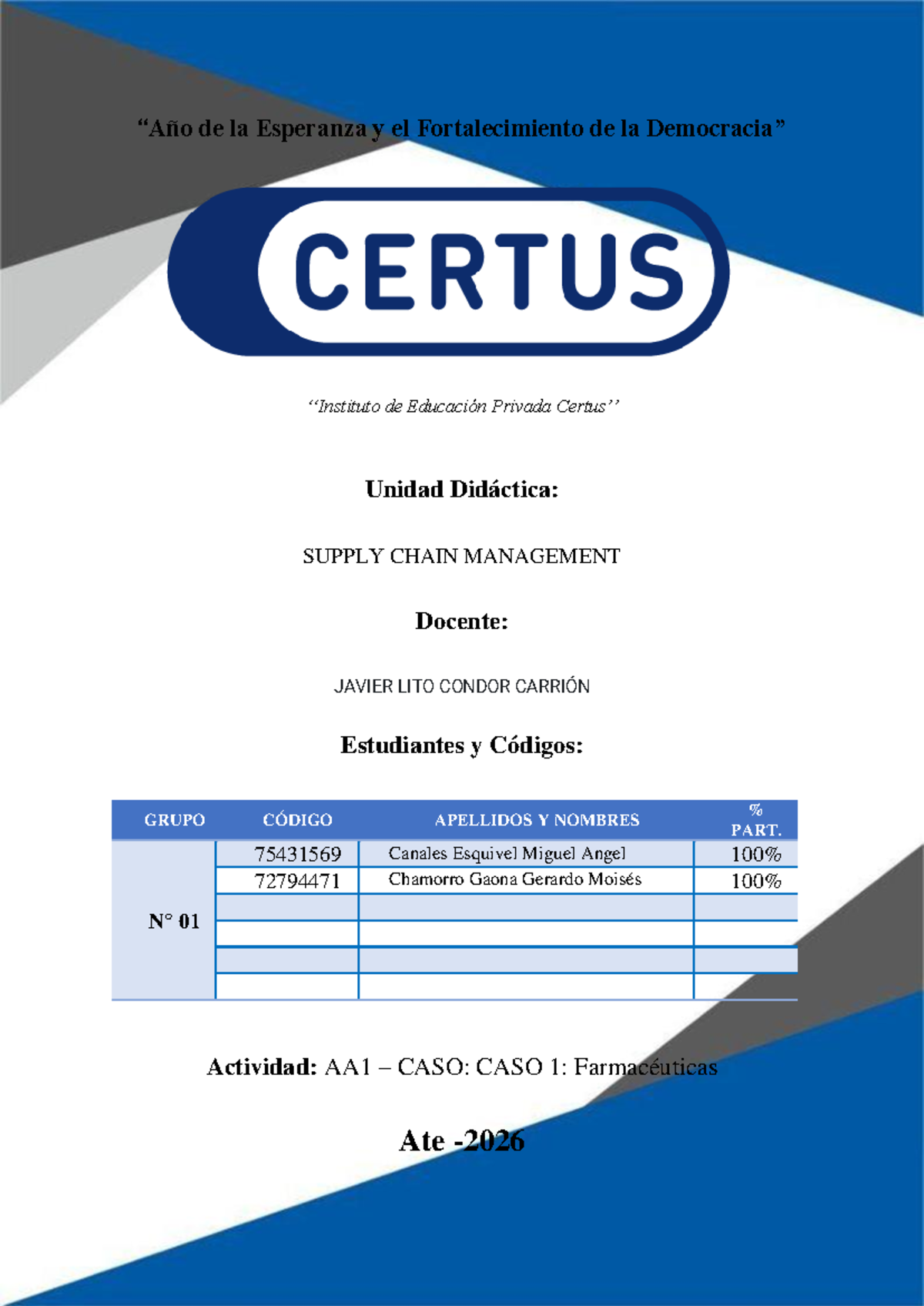 Análisis de la Cadena de Suministro en Farmacéuticas - Unidad Didáctica ...